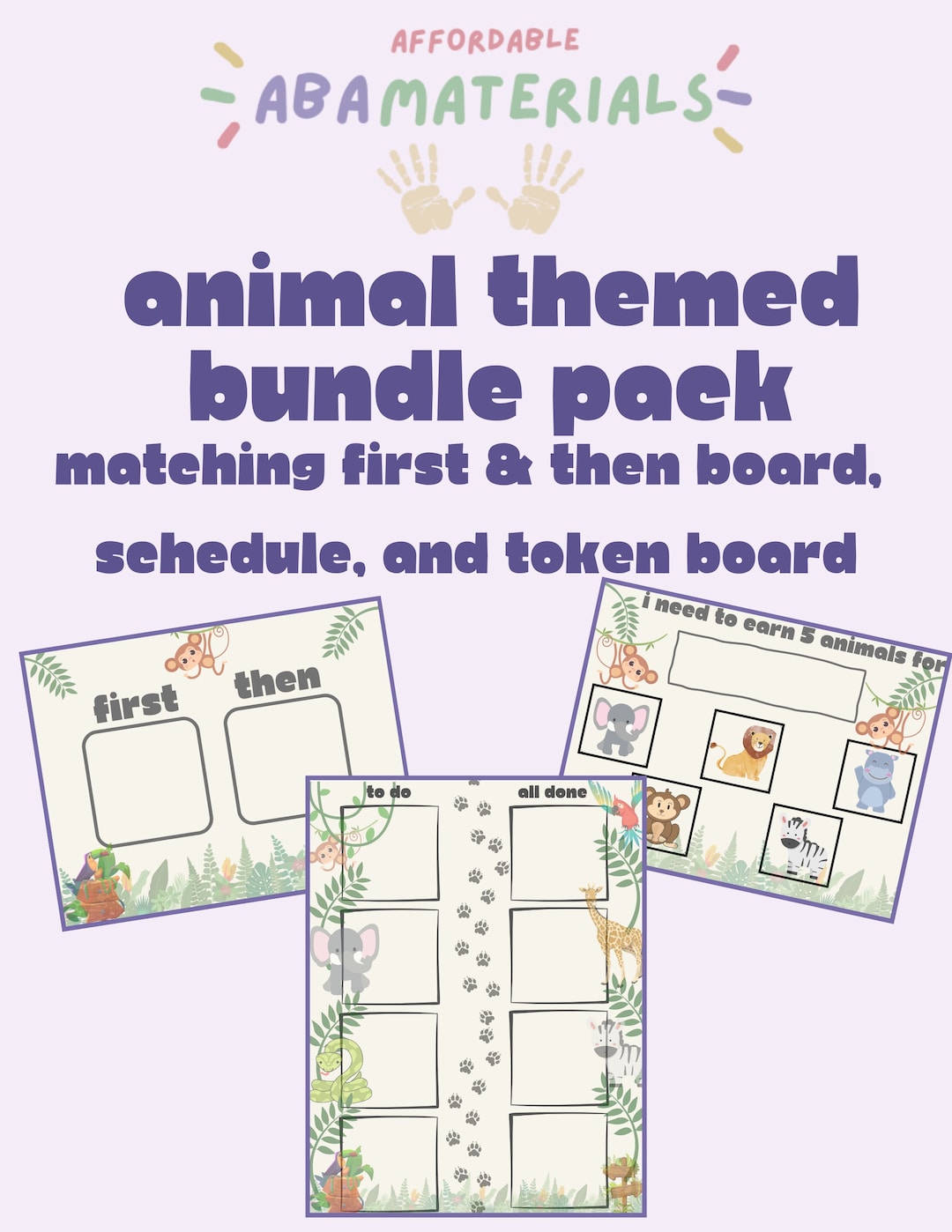 Adorable Animal-themed MEGA Bundle: Printable First-then Board ...