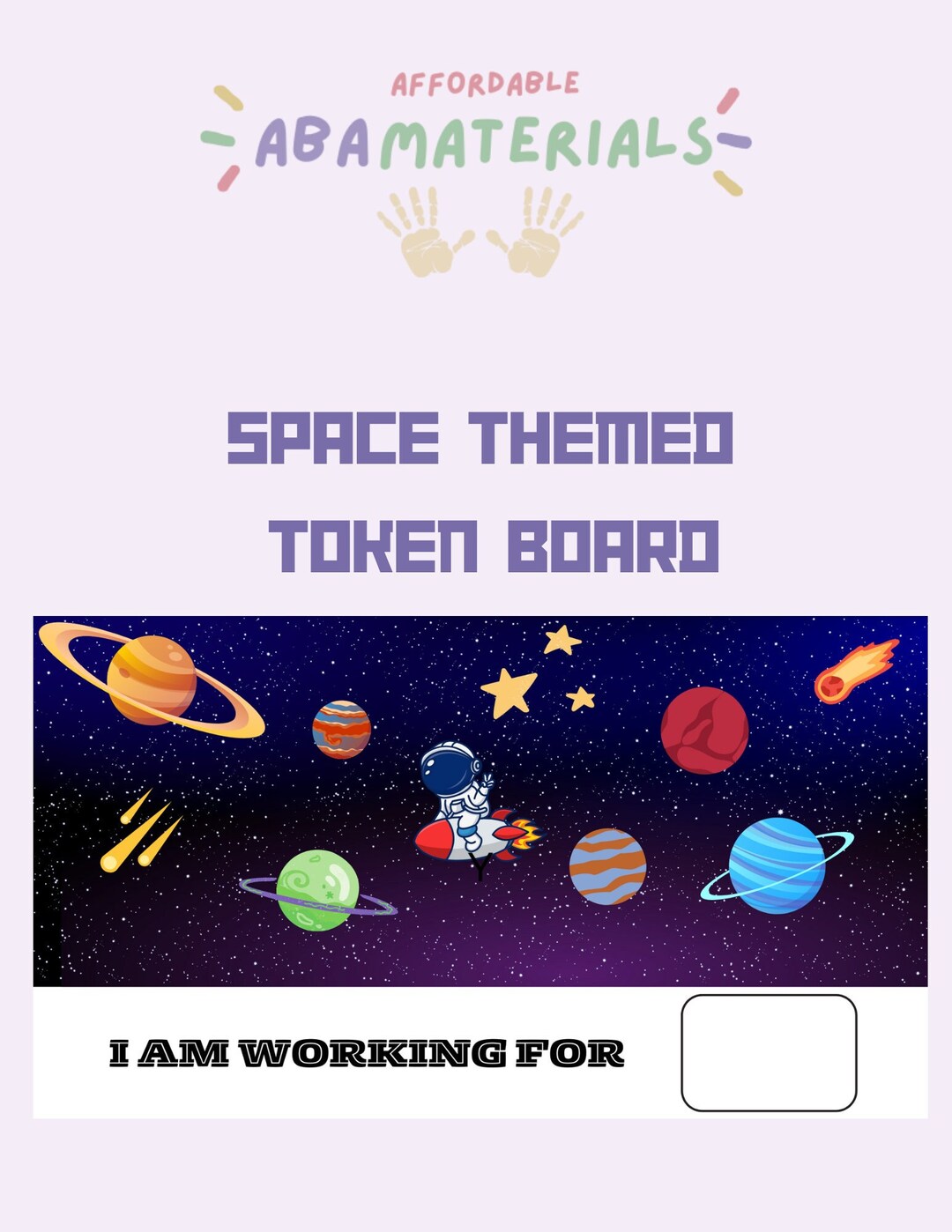 Space Themed Token Board Token Economy Token System Reinforcement Board ...