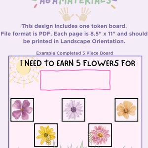 5 Piece Printable Spring Flower Token Board- Cute Reward Chart I'm ...