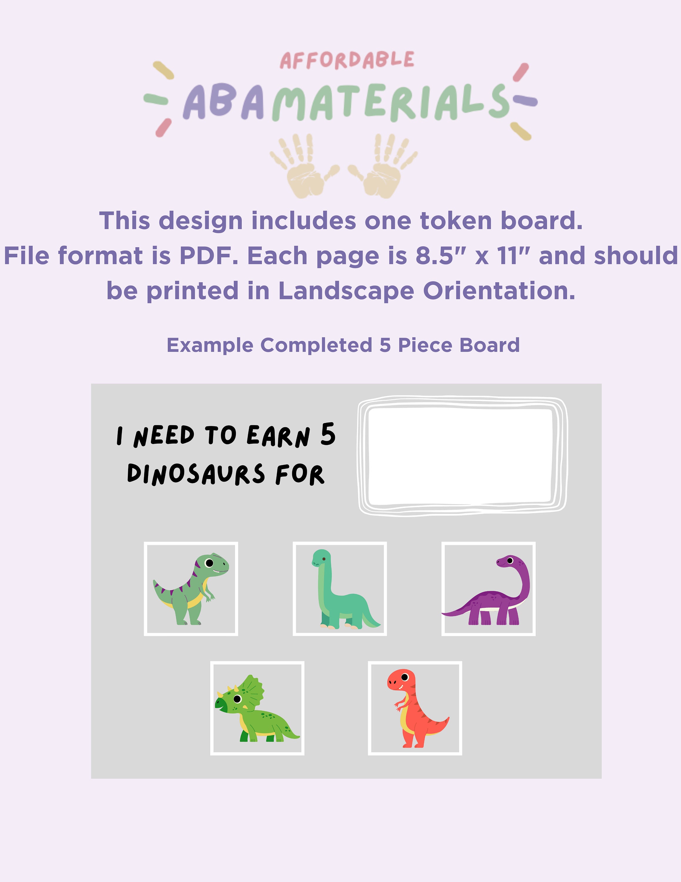 Dinosaur Themed Token Board, Token Economy Token System Reward Board ...