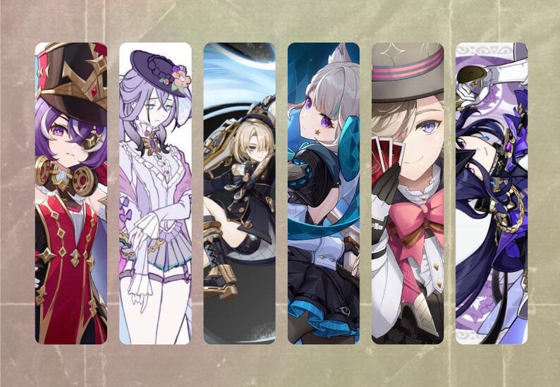 Genshin Impact Bookmarks Fanmade Collection II - Etsy