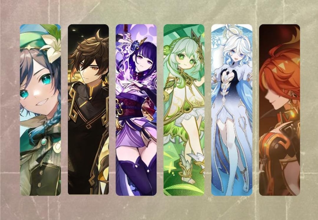 Genshin Impact Bookmarks Fanmade Collection II - Etsy