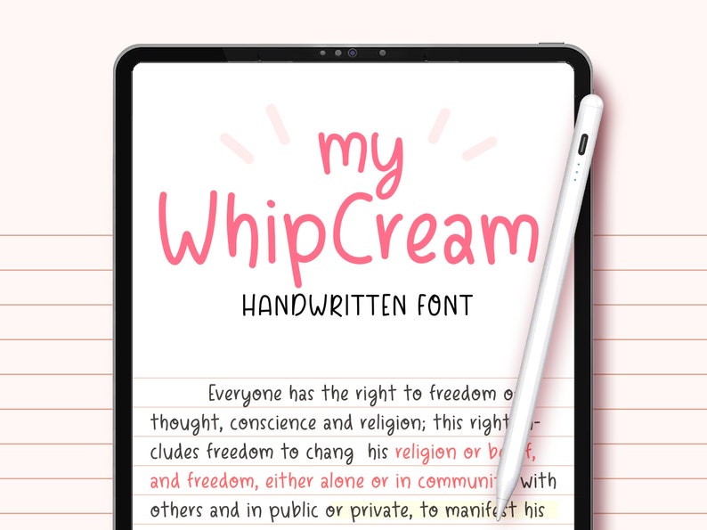 Realistic Handwriting Font Cute Font Ipad Font Goodnotes Etsy