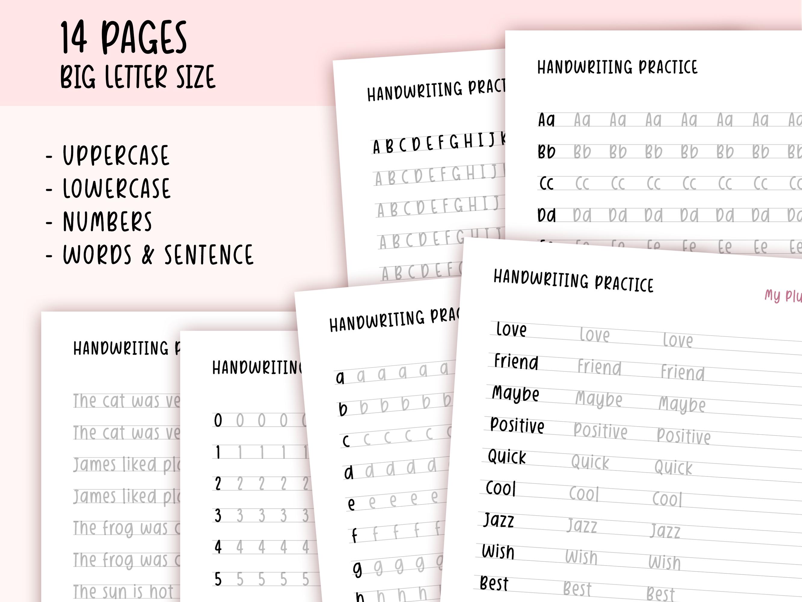 Cute Handwriting Practice Sheet, Neat Handwriting Workbook, Cute Hand ...