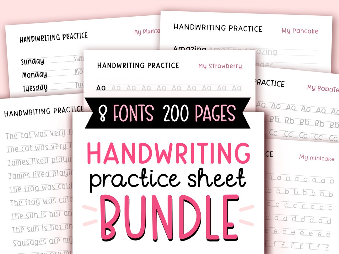 Neat Handwriting Practice Bundle, Handwriting Worksheet Handwriting ...