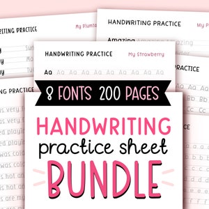Cute Handwriting Practice Sheet, Neat Handwriting Workbook, Cute Hand ...
