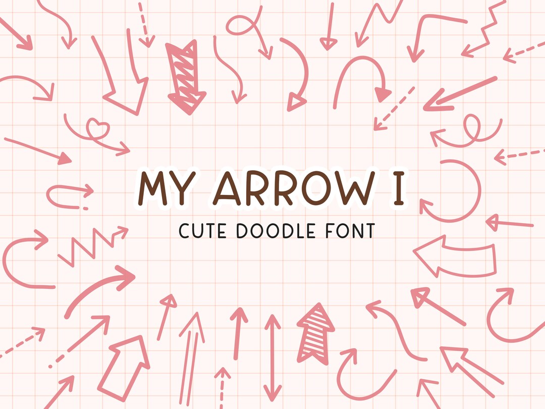 Arrow Doodle Font Arrow Dingbats Font Cute Arrows Font Cute - Etsy