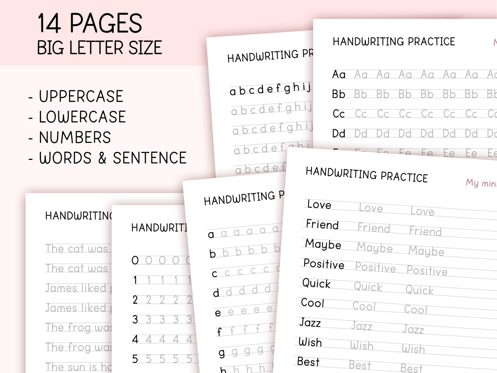 Cute Handwriting Practice Sheet, Neat Handwriting Workbook, Cute Hand ...