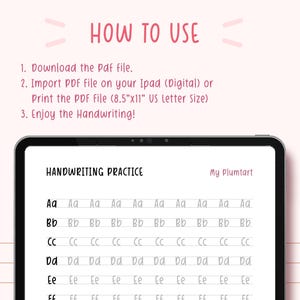 Cute Handwriting Practice Sheet, Neat Handwriting Workbook, Cute Hand ...