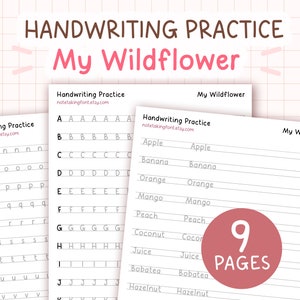 Cute Handwriting Practice Sheet, Neat Handwriting Workbook, Cute Hand ...