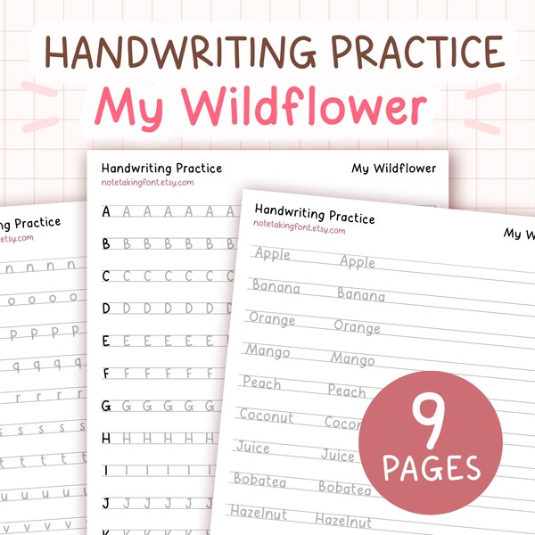 Cute Handwriting Practice Sheet, Neat Handwriting Workbook, Cute Hand ...