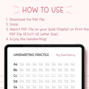 Cute Handwriting Practice Sheet, Neat Handwriting Workbook, Cute Hand ...
