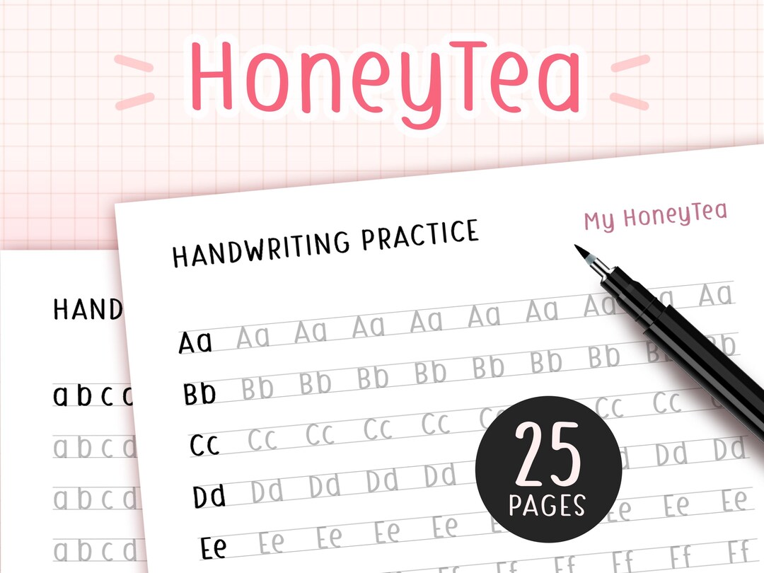 Cute Handwriting Practice Sheet, Neat Handwriting Workbook, Cute Hand ...