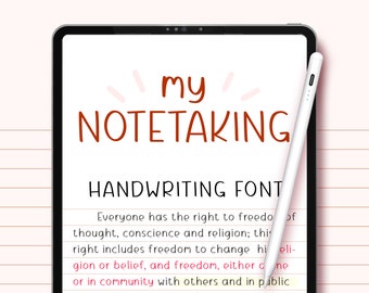 Handwritten Font Goodnotes Simple Font Study Digital Note Cute Font ...