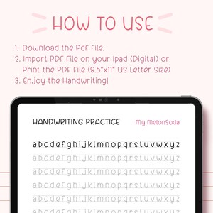 Cute Handwriting Practice Sheet, Neat Handwriting Workbook, Cute Hand ...
