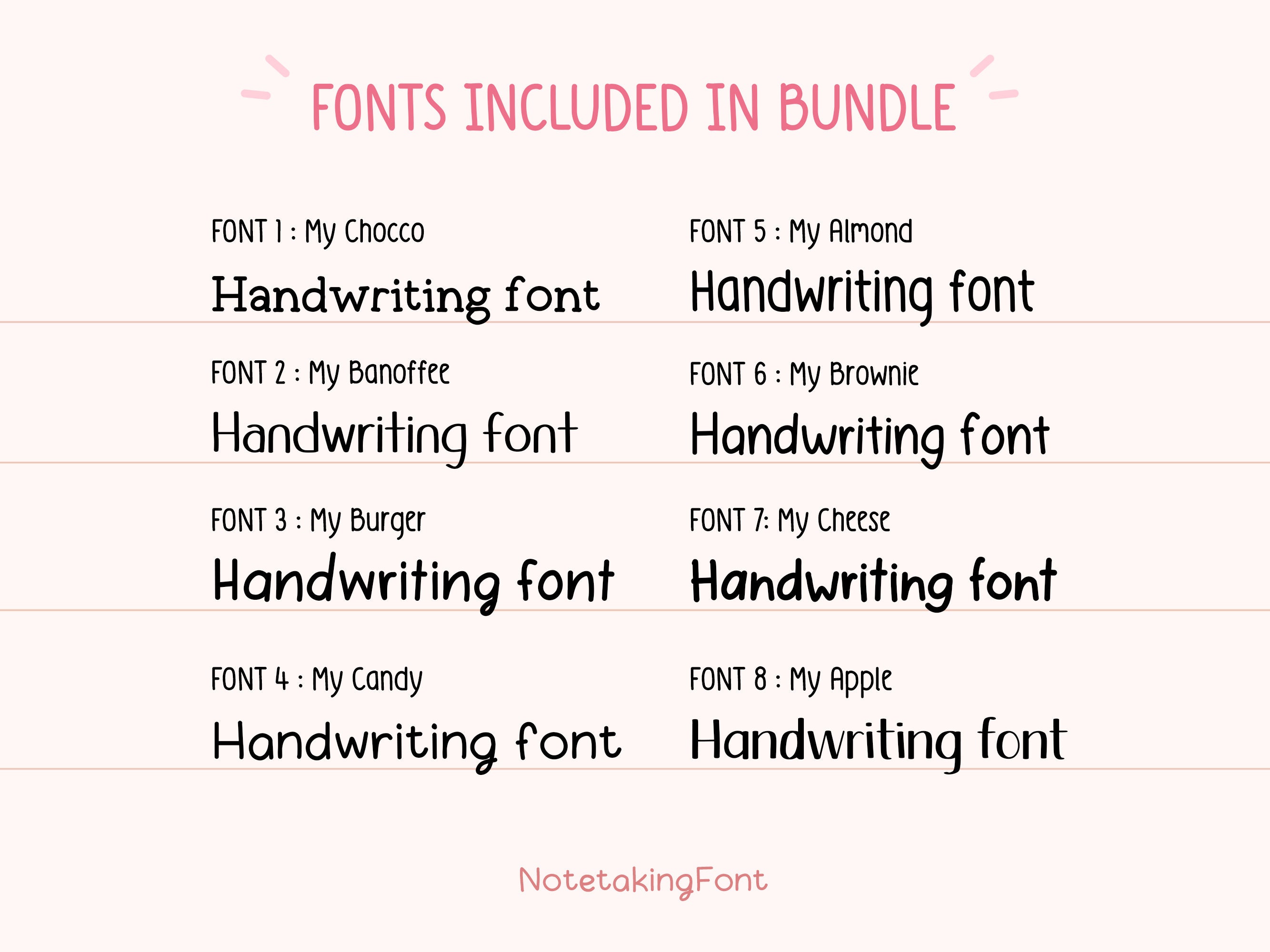Font Bundle Handwritten Font Goodnotes Simple Font Study Digital Note ...