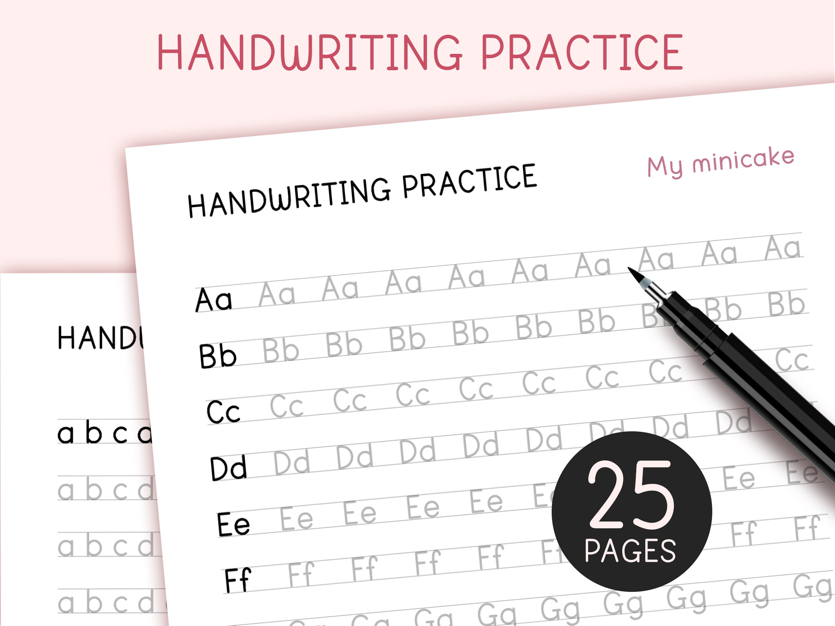 Cute Handwriting Practice Sheet, Neat Handwriting Workbook, Cute Hand ...