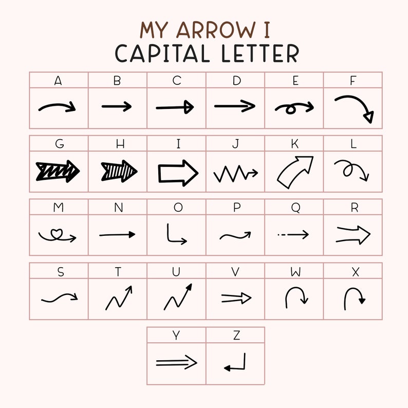 Arrow Doodle Font Arrow Dingbats Font Cute Arrows Font Cute - Etsy