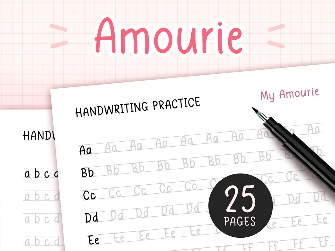 Cute Handwriting Practice Sheet, Neat Handwriting Workbook, Cute Hand ...