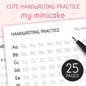 Cute Handwriting Practice Sheet, Neat Handwriting Workbook, Cute Hand ...