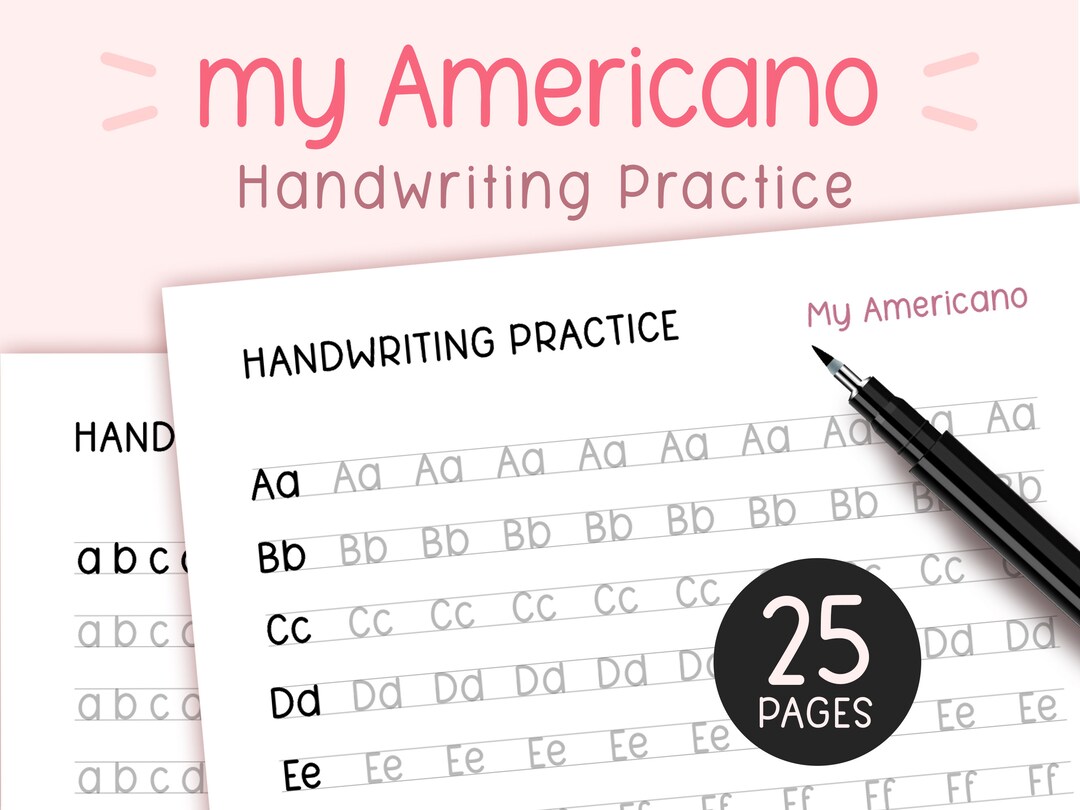 Cute Handwriting Practice Sheet, Neat Handwriting Workbook, Cute Hand ...