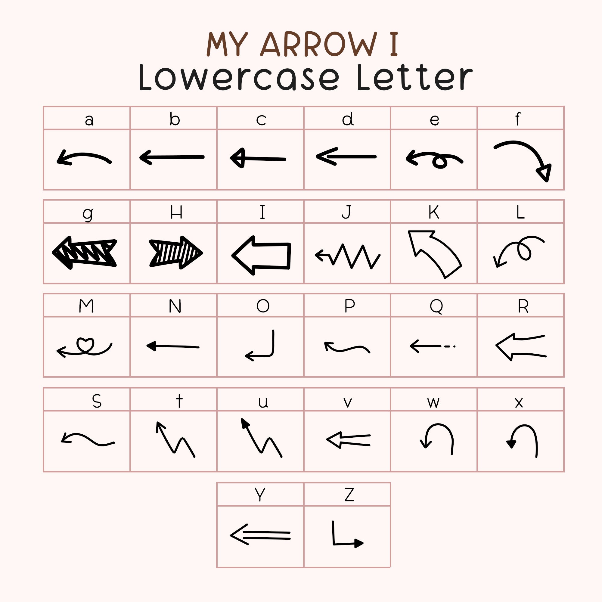 Arrow Doodle Font Arrow Dingbats Font Cute Arrows Font Cute - Etsy