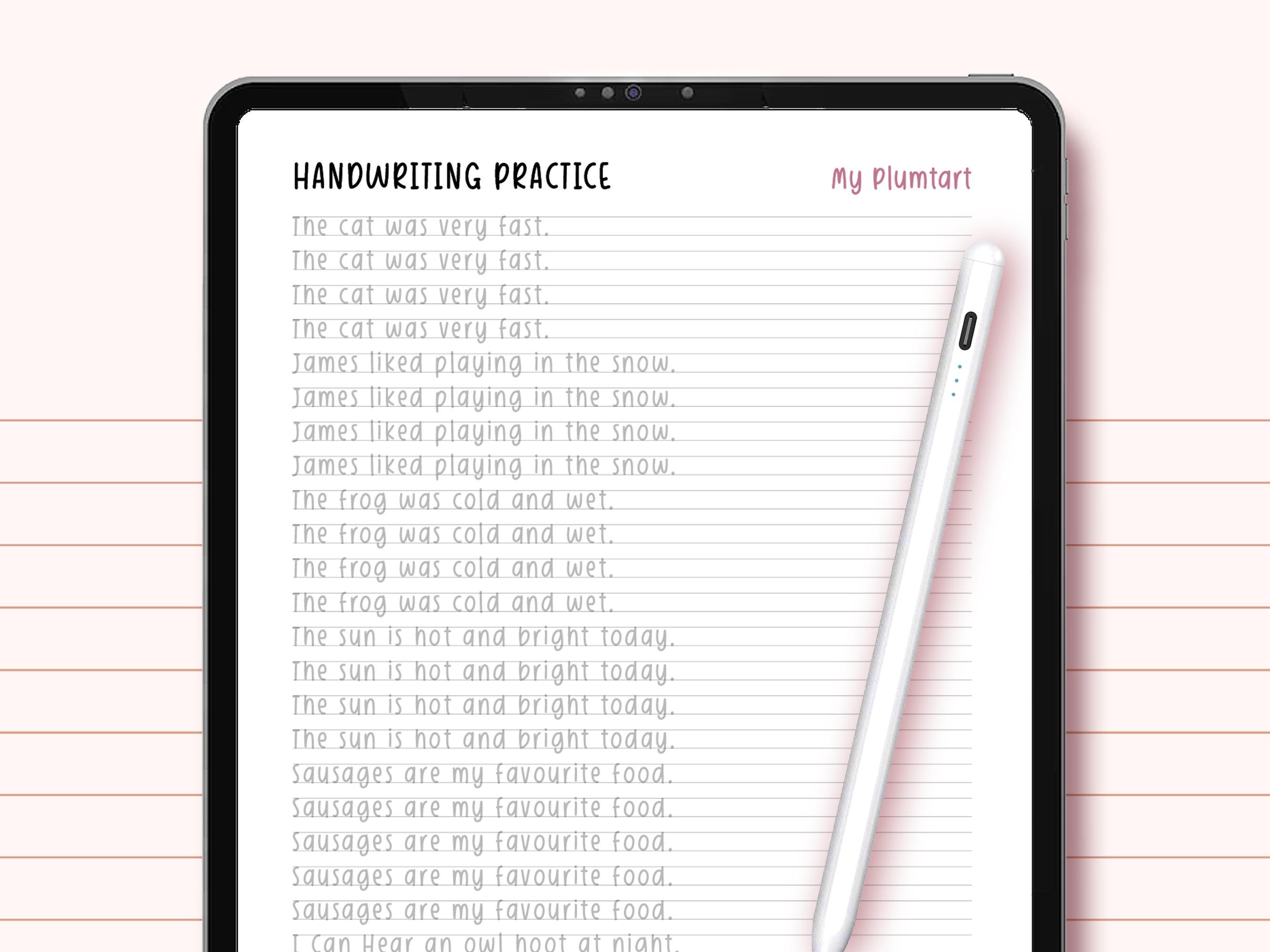 Cute Handwriting Practice Sheet, Neat Handwriting Workbook, Cute Hand ...