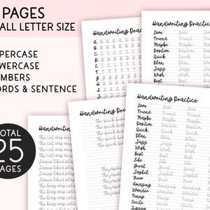 Monoline Cursive Lettering Worksheets, Improve Handwriting Practice Calligraphy Practice ...