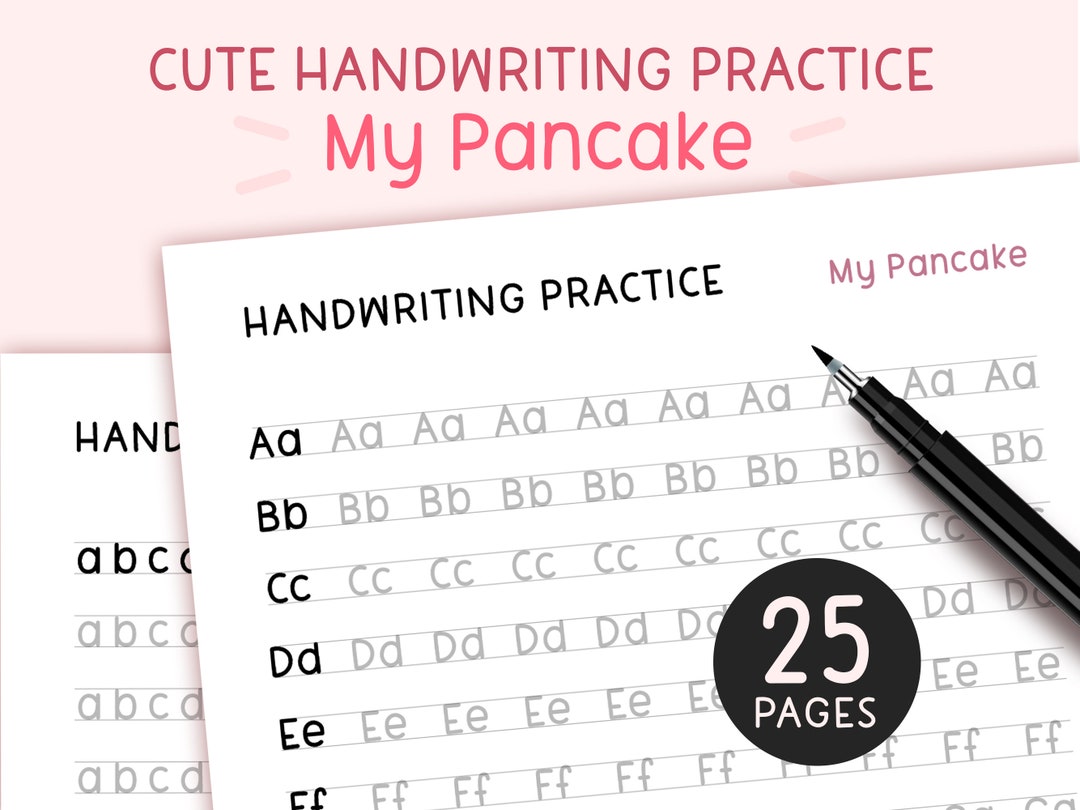 Cute Handwriting Practice Sheet, Neat Handwriting Workbook, Cute Hand ...