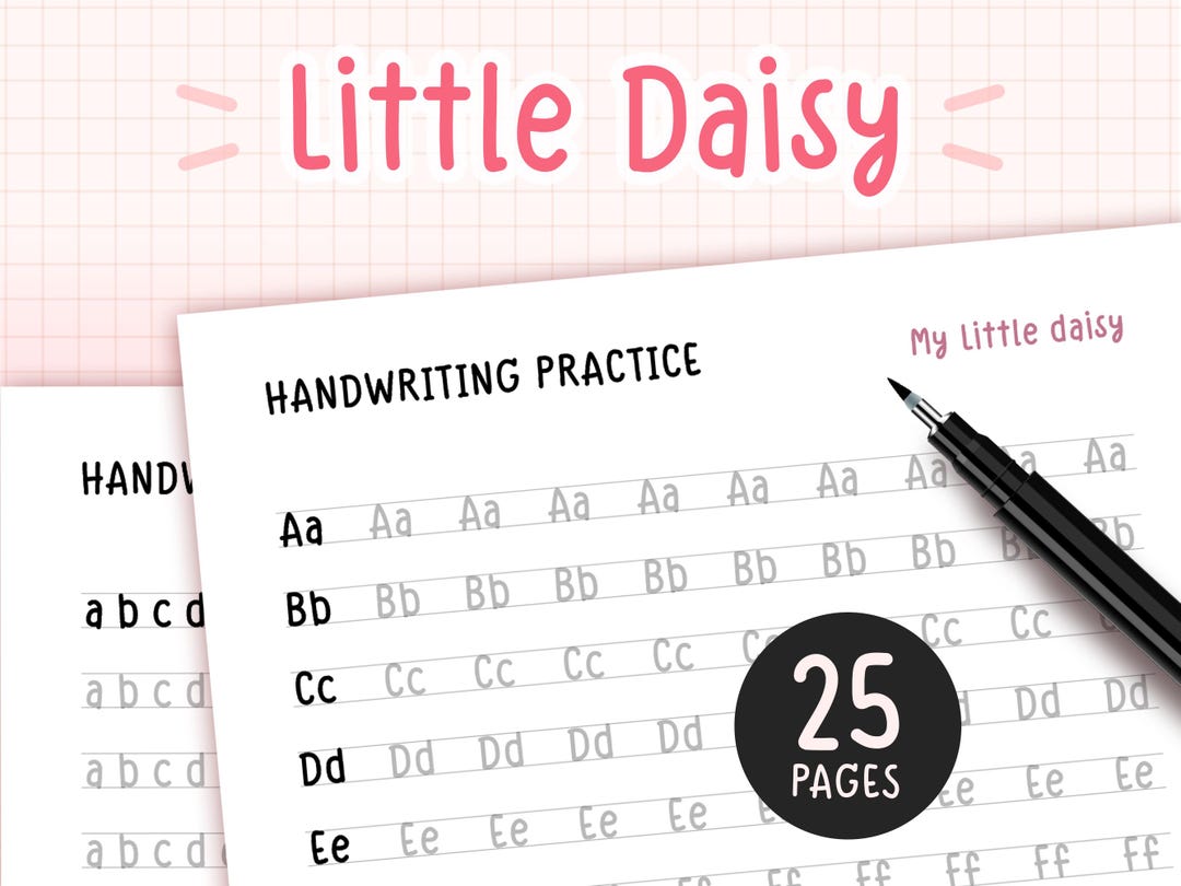 Cute Handwriting Practice Sheet, Neat Handwriting Workbook, Cute Hand ...