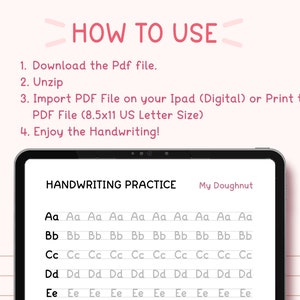 Cute Handwriting Practice Sheet, Neat Handwriting Workbook, Cute Hand ...