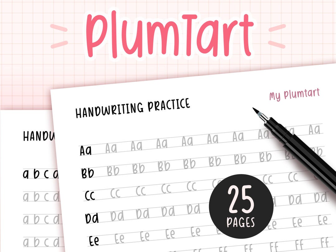 Cute Handwriting Practice Sheet, Neat Handwriting Workbook, Cute Hand ...