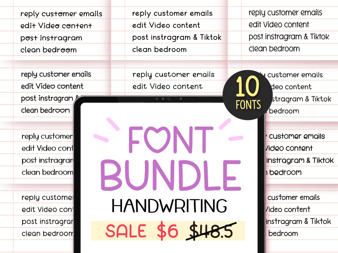 10 Bubble Font Bundle Handwritten Font Goodnotes Simple Font Study Font ...