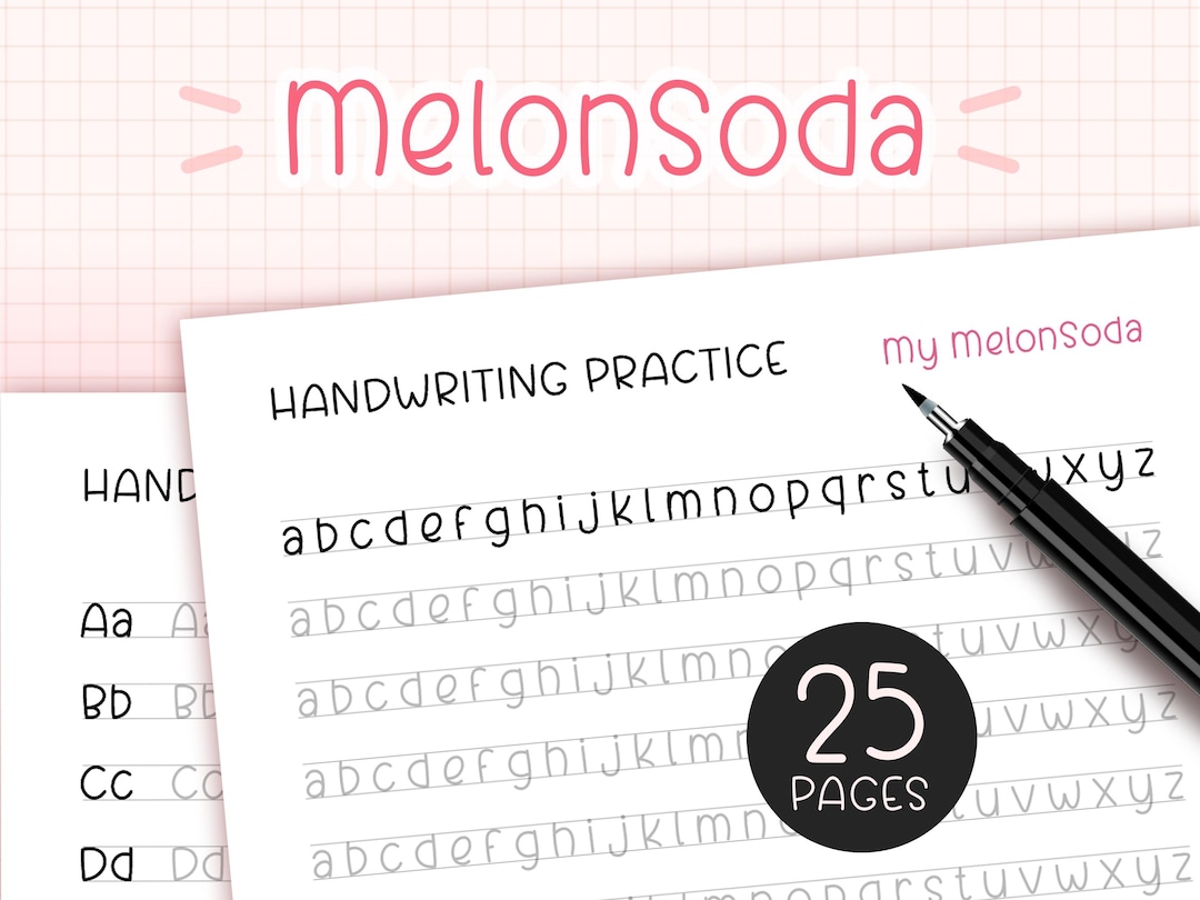 Cute Handwriting Practice Sheet, Neat Handwriting Workbook, Cute Hand ...