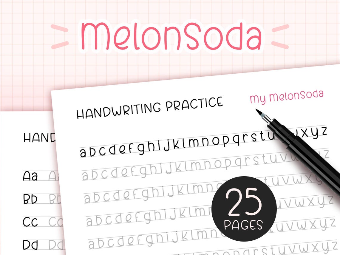 Cute Handwriting Practice Sheet, Neat Handwriting Workbook, Cute Hand ...