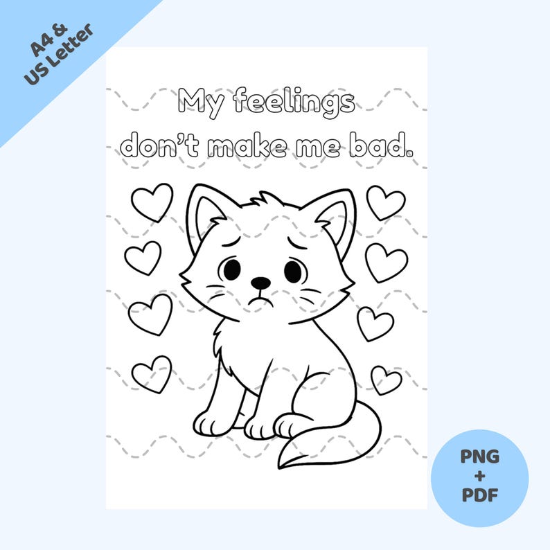 Feelings Are Okay Coloring Pages: Kids' Emotional Awareness, SEL ...