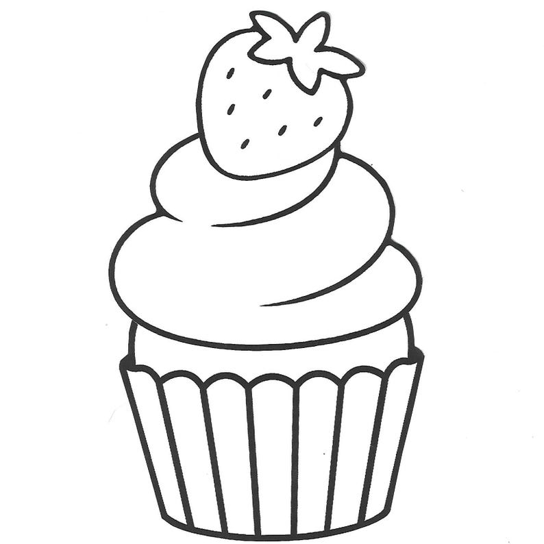 Build A Cupcake Coloring Page: Cut and Paste Craft (PDF & PNG) - Etsy