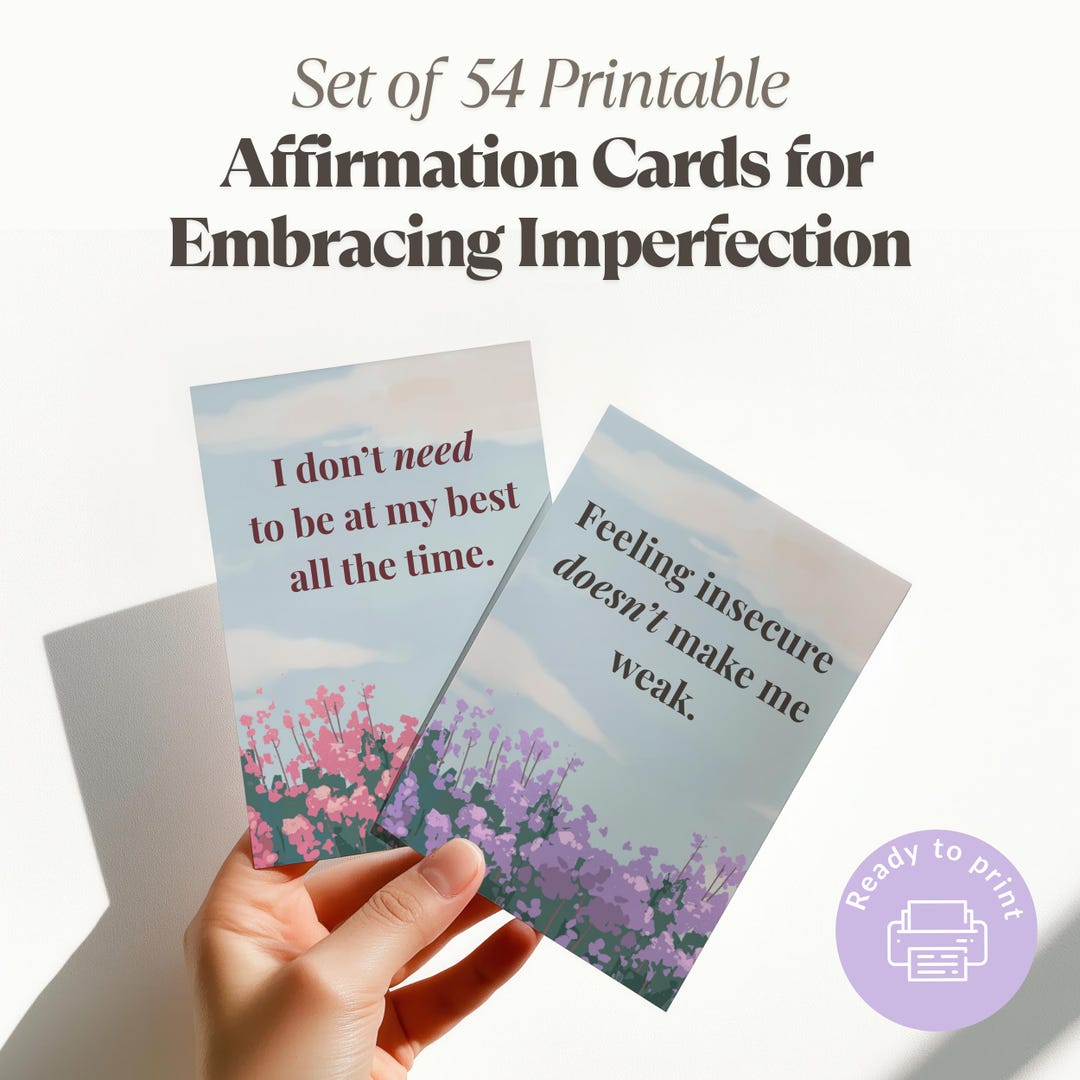 Self-worth Healing Affirmation Cards – Embrace Imperfection With Self ...