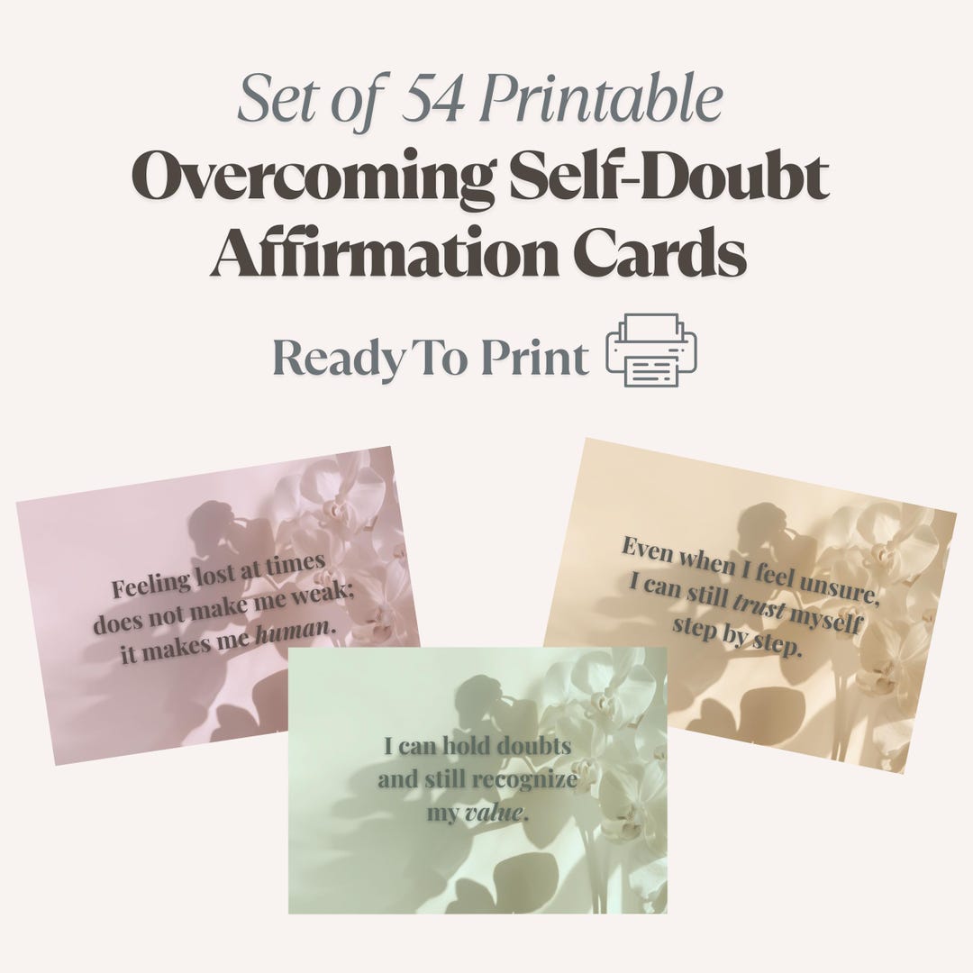 54 Overcoming Self-doubt Affirmation Cards – Printable Self-love and ...