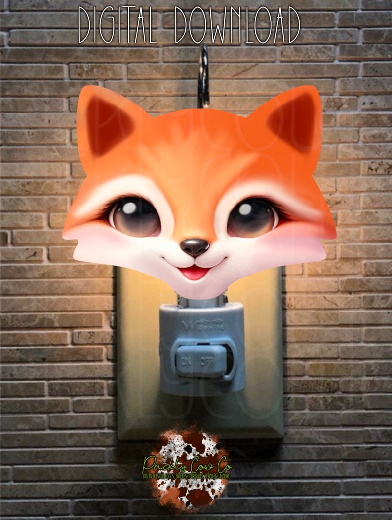 Cute Baby Fox Sublimation Night Light Design-digital Download-flowers ...