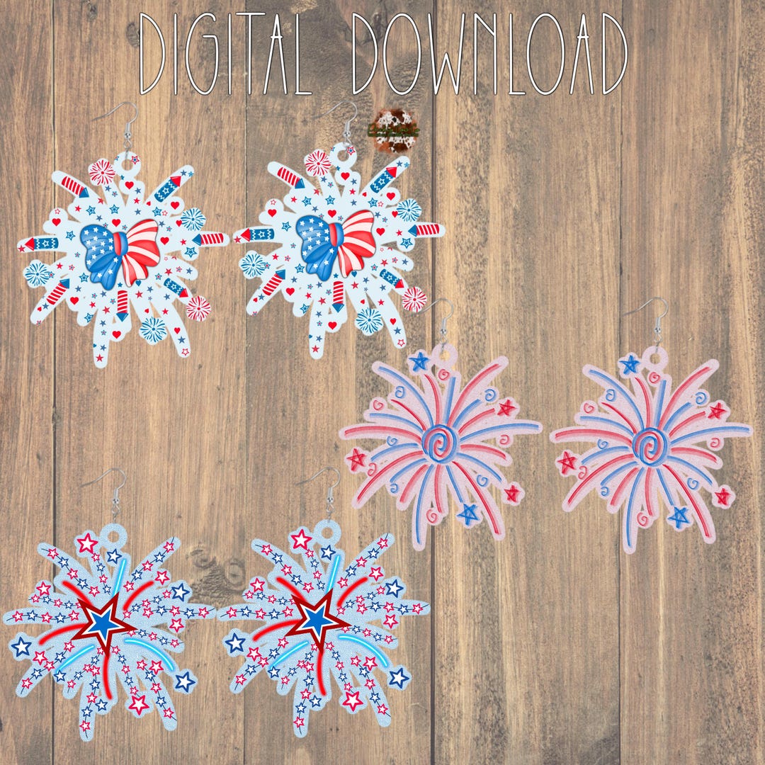 Sublimation Firework Earring Design-digital Download-instant Download ...
