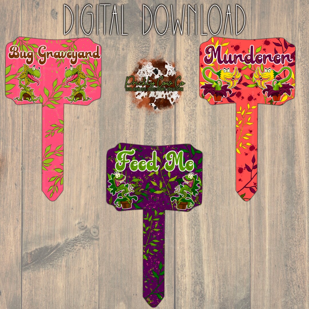 Carnivorous Plant Stake Sublimation Design-digital Download-fly Trap ...