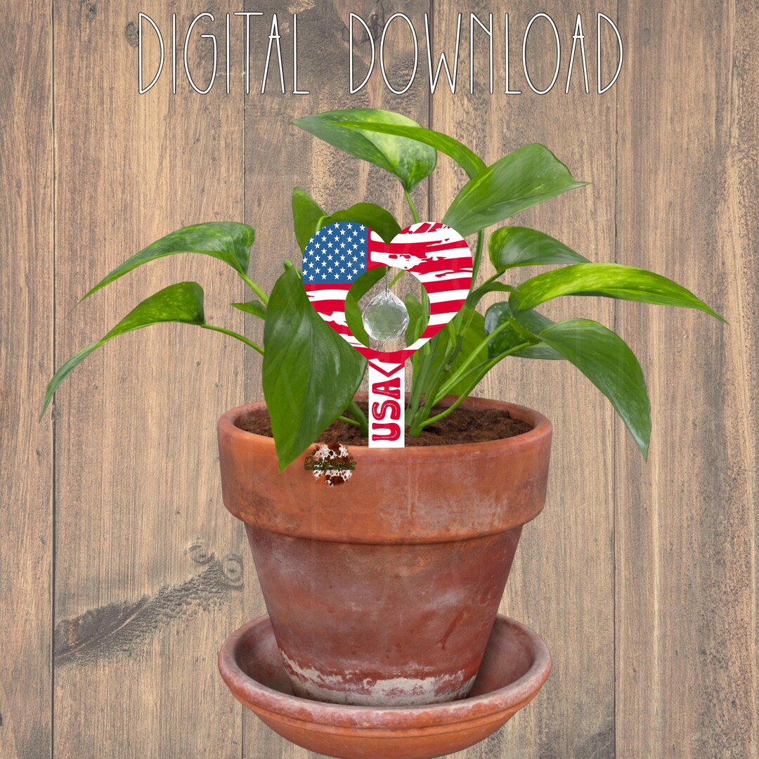 Heart Sublimation Garden Stake-digital Download-america-flag-love-4oj ...