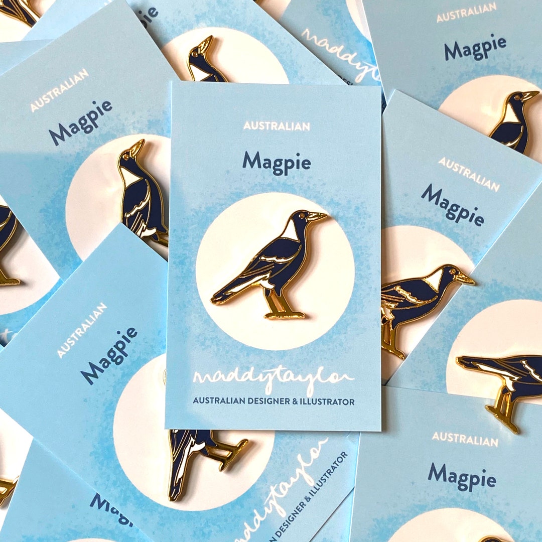 Magpie Australian Native Bird Enamel Pin Brooch - Etsy Australia