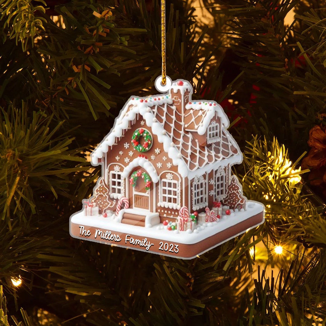 Personalized Gingerbread House Ornament Custom Name Christmas - Etsy