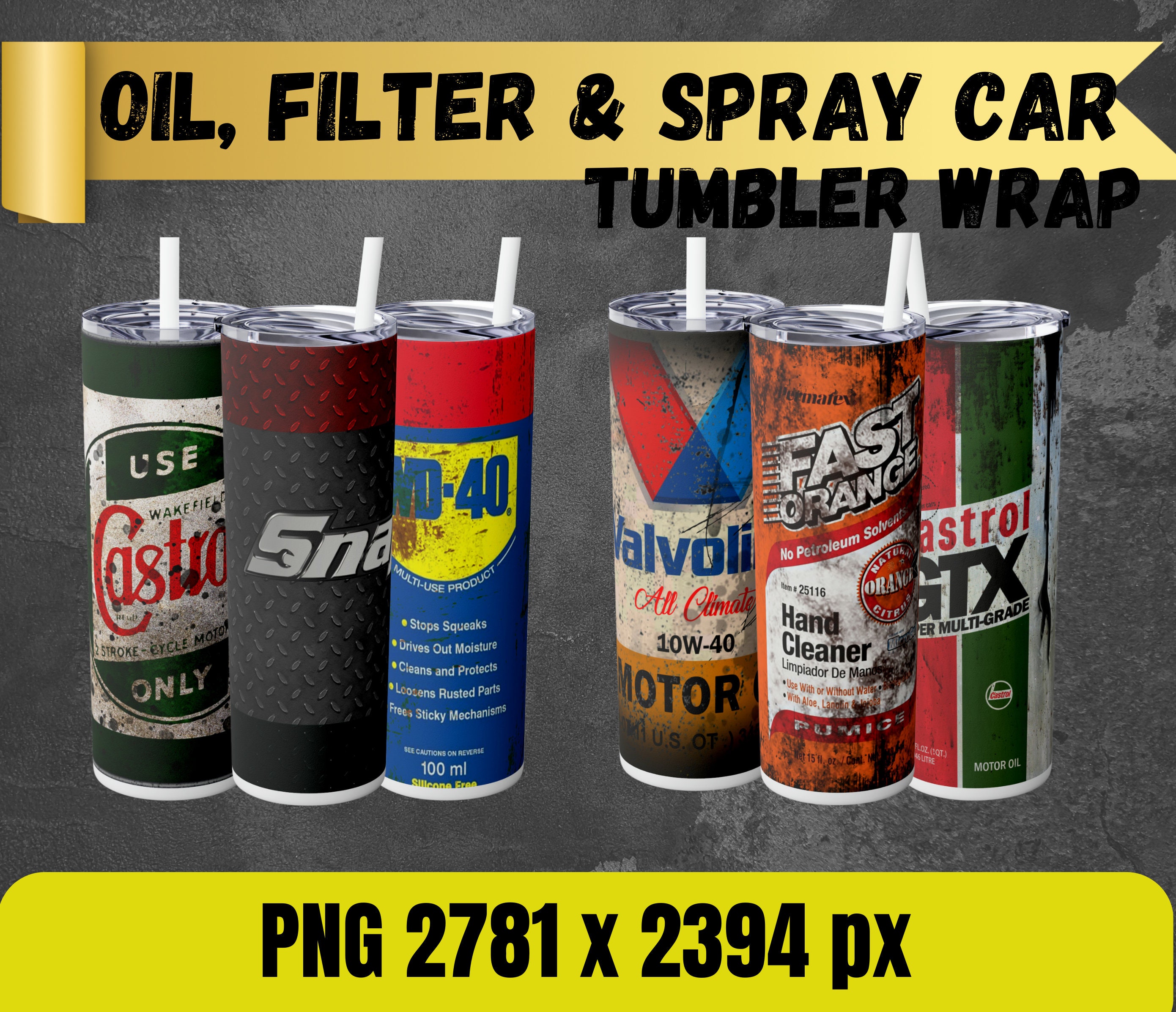 Oil, Filter & Spray Car Bundle Tumbler Wrap - Etsy