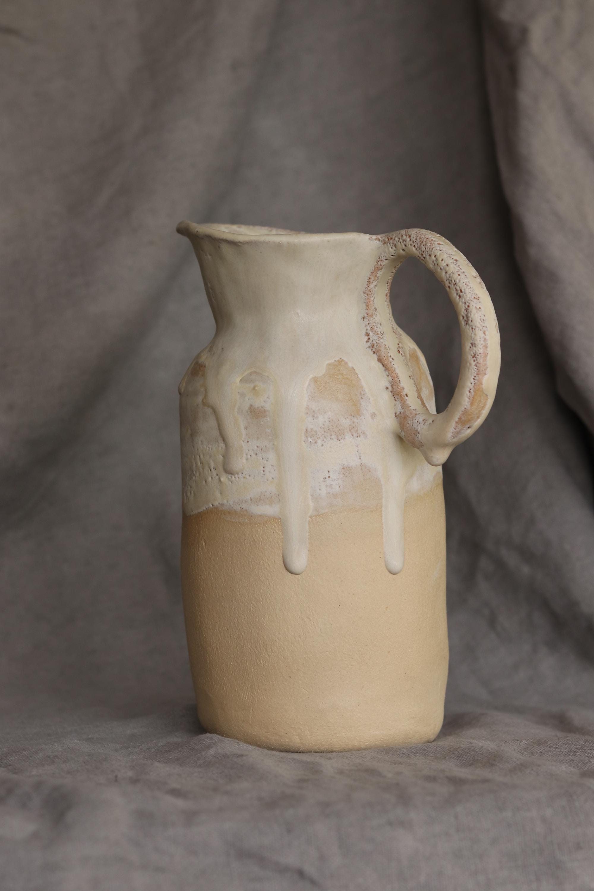 Handmade Ceramic Jug “dream Garden” — Wood-fired in Anagama Kiln, 1.25L ...