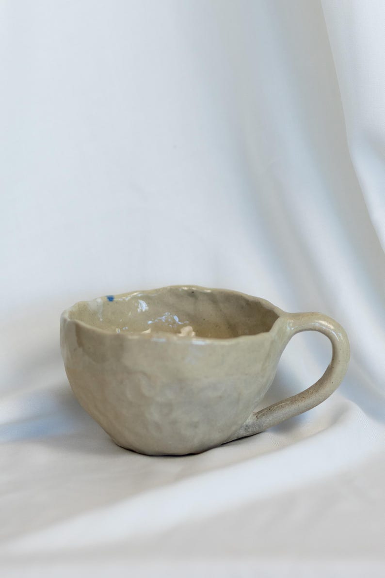 Handmade Anagama Wood-fired Ceramic Cup, Blue Glaze, Japanese Coffee ...