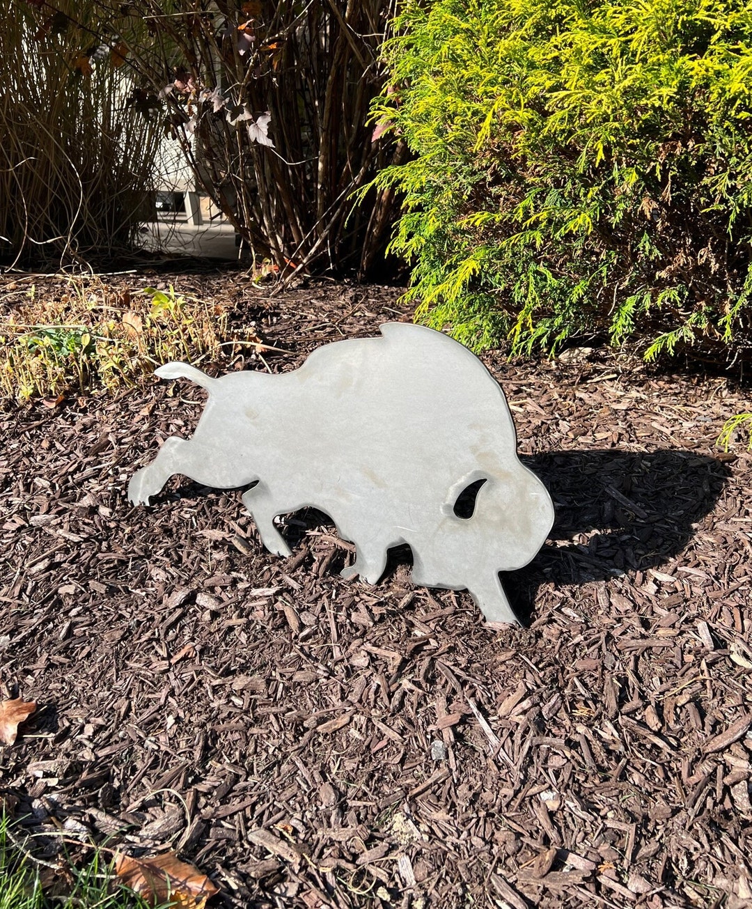 Metal Buffalo Garden Stake | Buffalo Metal Yard Art - Etsy