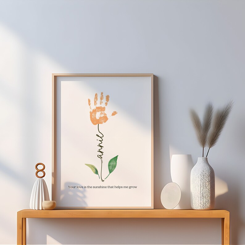 Custom Handprint Father's Day Wall Art DIY Handprint Flower Bouquet ...